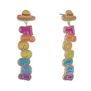 HALLMARK Enamel Fiesta Linear Drop Earrings - Multicolored