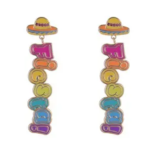 HALLMARK Enamel Fiesta Linear Drop Earrings