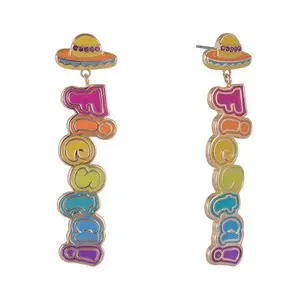HALLMARK Enamel Fiesta Linear Drop Earrings - Multicolored