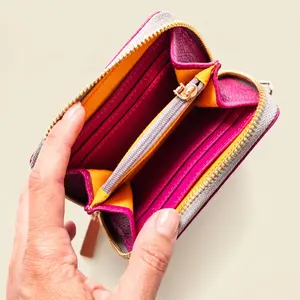 CASUPO Small Zipper Wallet With Detachable Key Ring