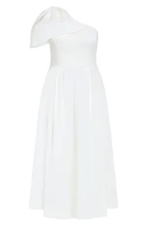 City Chic Captivated One Shoulder Maxi Dress - Ivory