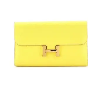 Hermès Constance Wallet Epsom Long - Lime