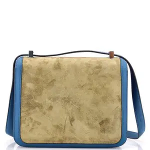 Hermès Constance Bag Doblis Suede With Swift 23 - Blue