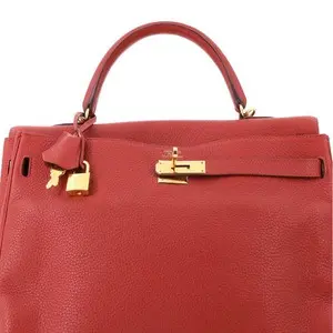 Hermès Kelly Handbag Brown Clemence With Gold Hardware 35 - Sienne