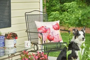 C&F HOME Tulips Garden "paris" Indoor/outdoor Accent Pillow 18" X 18