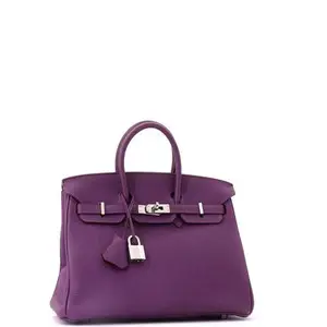Hermès Birkin Handbag Purple Togo With Palladium Hardware 25 - Anemone