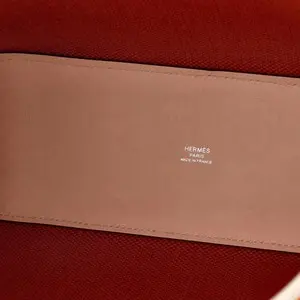 Hermès Cabas H En Biais Tote Canvas With Leather 27 - Orange