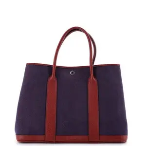 Hermès Garden Party Tote Toile And Leather 36 - Blue