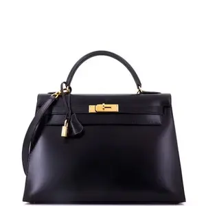 Hermès Kelly Handbag Box Calf With Gold Hardware 32 - Black