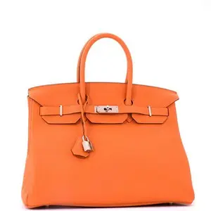 Hermès Birkin Handbag Orange Togo With Palladium Hardware 35 - Feu