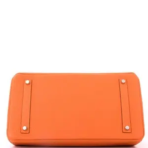 Hermès Birkin Handbag Orange Togo With Palladium Hardware 35 - Feu