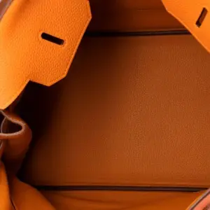 Hermès Birkin Handbag Orange Togo With Palladium Hardware 35 - Feu