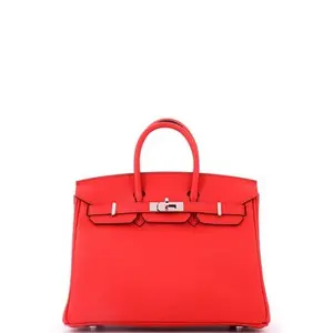 Hermès Birkin Handbag Togo With Palladium Hardware 25 - Red