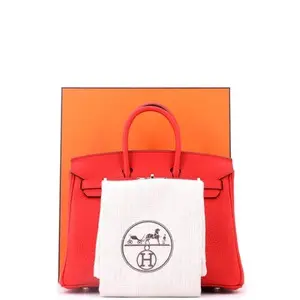 Hermès Birkin Handbag Togo With Palladium Hardware 25 - Red