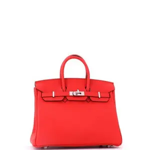 Hermès Birkin Handbag Togo With Palladium Hardware 25 - Red