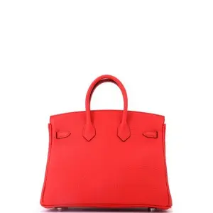 Hermès Birkin Handbag Togo With Palladium Hardware 25 - Red