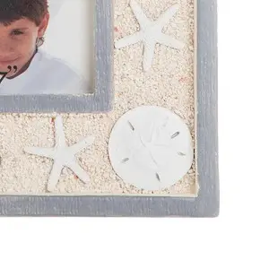 BEACHCOMBERS Large Shell & Sand 5x7 Photo Picture Frame