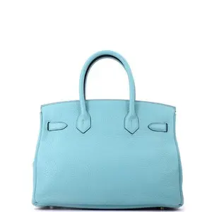 Hermès Birkin Handbag Clemence With Gold Hardware 30 - Blue