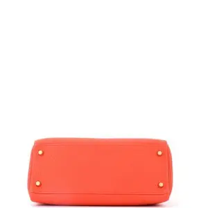 Hermès Kelly Handbag Orange Togo With Gold Hardware 28 - Red