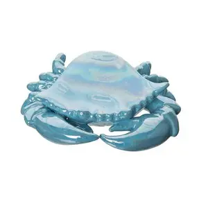 BEACHCOMBERS Iridescent Crab Large Ceramic Decorative Figurine 5.6"