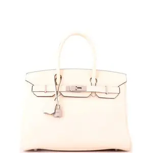 Hermès Birkin Handbag Light Clemence With Palladium Hardware 30 - Nata