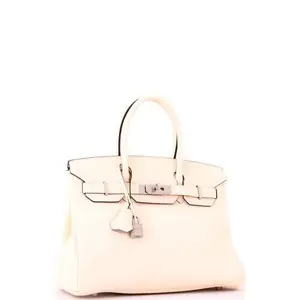 Hermès Birkin Handbag Light Clemence With Palladium Hardware 30 - Nata