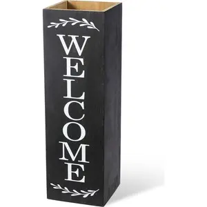 GLITZHOME 24"h Double Sided Solid Wood Boxed Welcome Or Porch Sign - Black