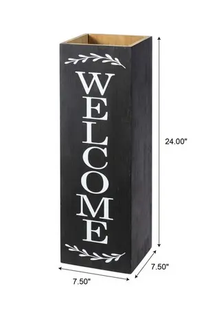 GLITZHOME 24"h Double Sided Solid Wood Boxed Welcome Or Porch Sign - Black