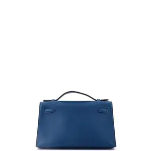 Hermès Kelly Pochette Swift - Blue