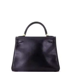 Hermès Kelly Handbag Box Calf With Gold Hardware 28 - Black