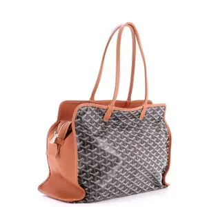 Goyard Hardy Pet Carrier Coated Canvas Pm - Brown