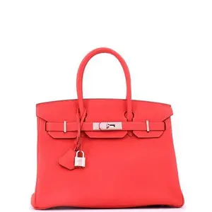 Hermès Birkin Handbag Togo With Palladium Hardware 30 - Red