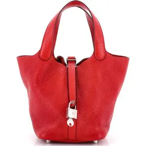 Hermès Picotin Lock Bag Clemence Pm - Red