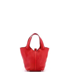 Hermès Picotin Lock Bag Clemence Pm - Red