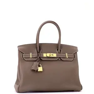 Hermès Birkin Handbag Togo With Gold Hardware 30 - Grey