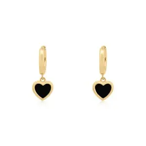 THE LOVERY FINE JEWELRY Mini Heart Dangle Hoop Earrings