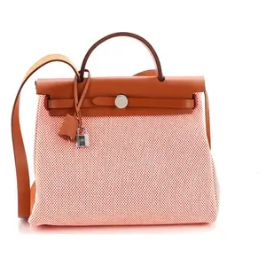 Hermès Herbag Zip Criss Viking Toile And Leather 31 - Red