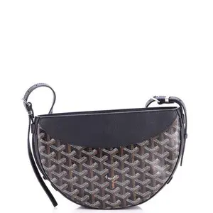 Goyard Hirondelle Shoulder Bag Coated Canvas And Leather - Black
