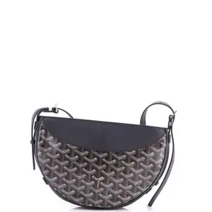 Goyard Hirondelle Shoulder Bag Coated Canvas And Leather - Black