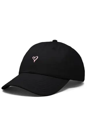 DALIX Mini Heart Embroidered Cap - Black