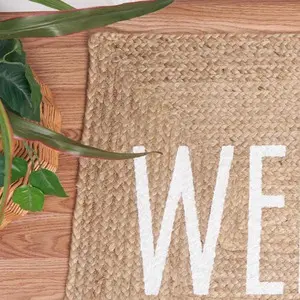 C&F HOME Welcome" 100% Jute Braided Indoor/outdoor Rug
