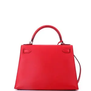 Hermès Kelly Handbag Epsom With Palladium Hardware 28 - Red