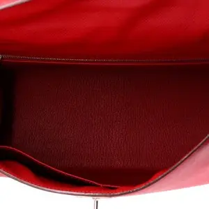 Hermès Kelly Handbag Epsom With Palladium Hardware 28 - Red