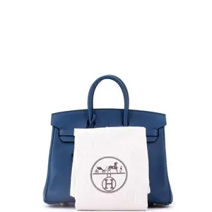 Hermès Birkin Handbag Blue Swift With Gold Hardware 25 - Deep Blue