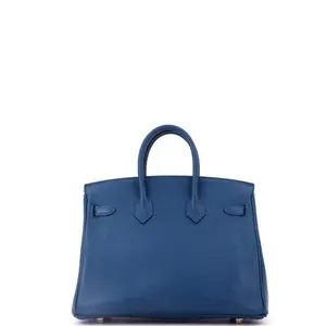 Hermès Birkin Handbag Blue Swift With Gold Hardware 25 - Deep Blue