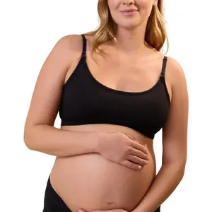 KINDRED BRAVELY French Terry Maternity & Nursing Bralette - Black