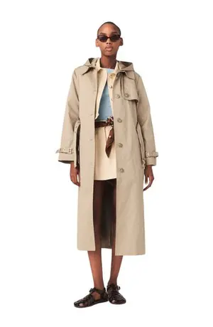 Women's Trench Coats with Removable Hood