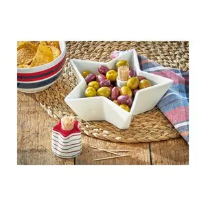 TAG Red White Blue Star Stoneware Toothpick Holder Set