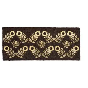 TAG Bee And Flower Coir Door Mateveryday Multicolor Doormat - Multicolored