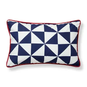 TAG Pinwheel Indoor Outdoor Lumbar Pl Multi Cotton Summer - Blue